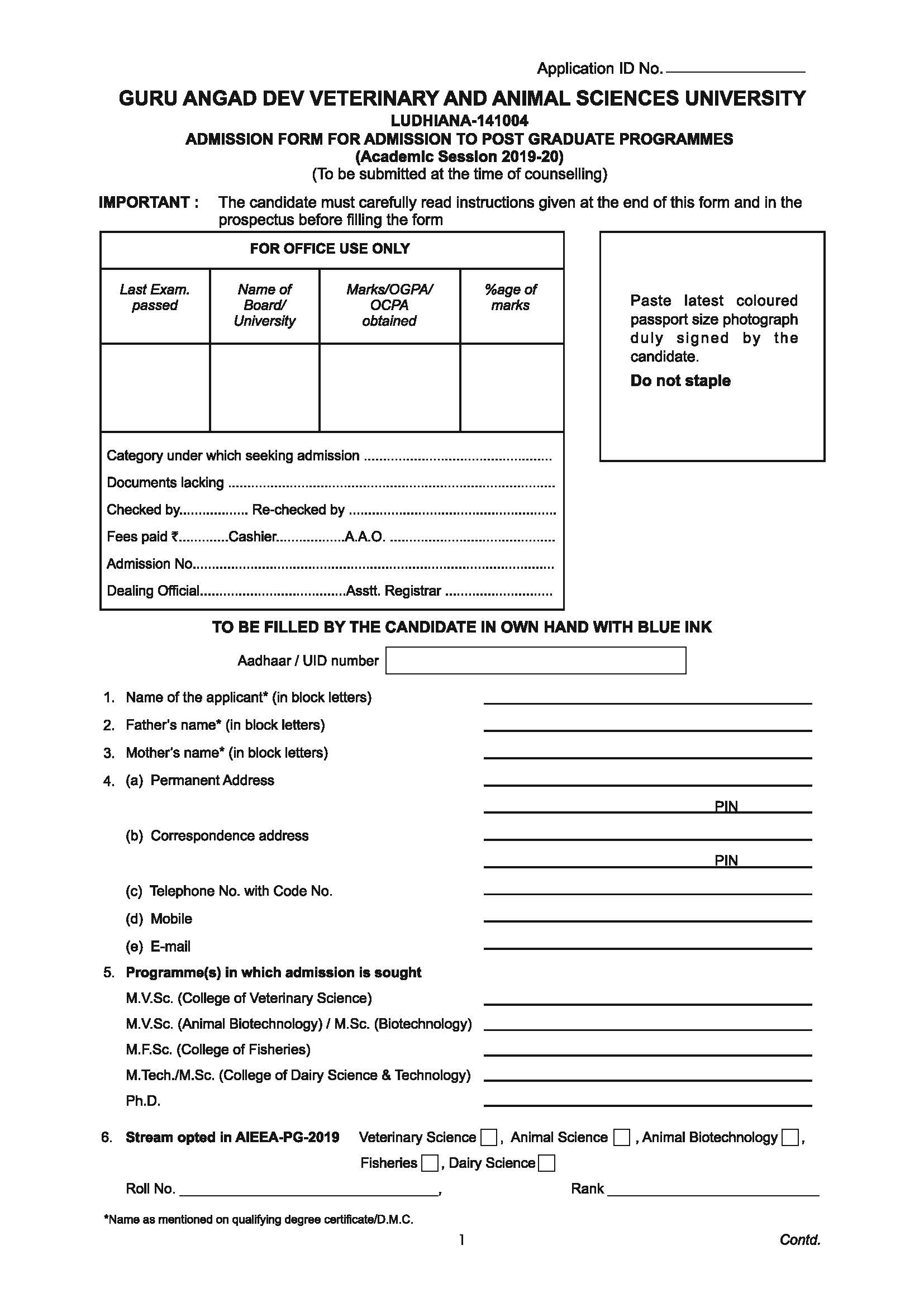 GADVASU - Guru Angad Dev Veterinary And Animal Sciences University